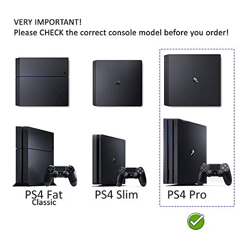 ViMount Wall Mount Metal Holder Compatible with Playstation 4 PS4 PRO Version in White Color