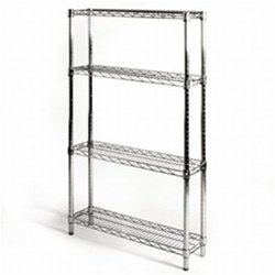 shelving inc. 8" d x 30" w x 96" h chrome wire shelving with 4 tier shelves, weight capacity 800lbs per shelf