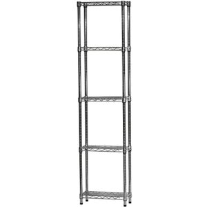 shelving inc. 8" d x 18" w x 96" h chrome wire shelving with 5 tier shelves, weight capacity 800lbs per shelf