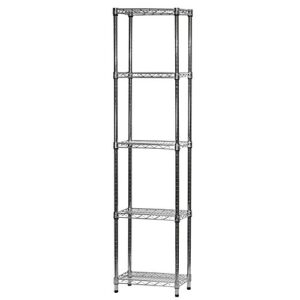 shelving inc. 12" d x 18" w x 84" h chrome wire shelving with 5 tier shelves, weight capacity 800lbs per shelf