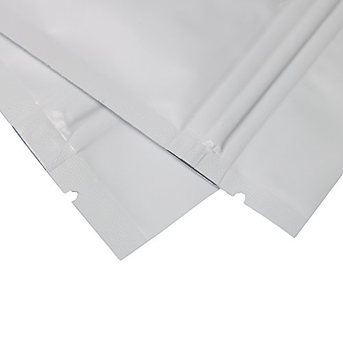 Double-Sided Matte Colored Flat Foil QuickQlick™ Zip Seal Sample Food Safe Packaging Powdered Storage Bags (1.5oz, Matte White)