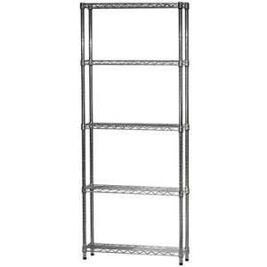 shelving inc. 8" d x 24" w x 54" h chrome wire shelving with 5 tier shelves, weight capacity 800lbs per shelf