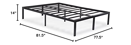 SLEEPLACE 14 Inch Dura Metal Steel Slat / Mattress Foundation / Bed Frame, King