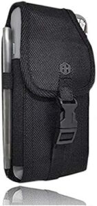 ah military grade cell phone carrier holster men cell phone belt holder, for iphone holster t mobile revvl v, revvl 6 iphone 13 pro max, 14 max s20 plus nylon holster fits cell phone w/ otterbox