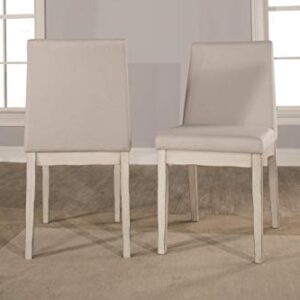 Hillsdale Furniture Clarion Parson, Set of 2 Upholstered Dining Chairs, Sea White