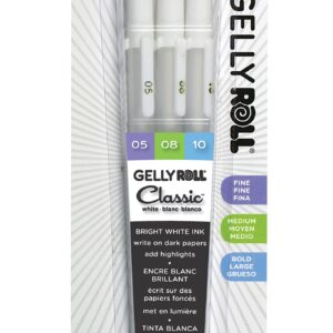 Sakura 57454 Gelly Roll Classic Ass't (05/08/10) 3pk Pen, White