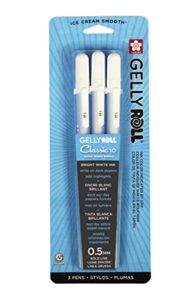 sakura gelly roll classic 10 bold point pen (3 pack), 3 count (pack of 1), white