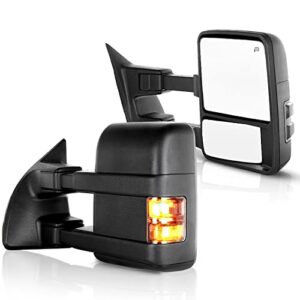 eccpp towing mirrors replacement fit for ford for f250 for f350 for f450 for f550 power heated signal pair mirrors 2008 2009 2010 2011 2012 2013 2014 2015 2016