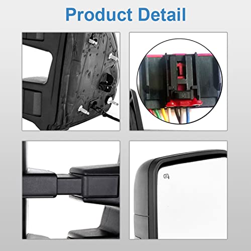 ECCPP Towing Mirrors Replacement fit for Ford for F250 for F350 for F450 for F550 Power Heated Signal Pair Mirrors 2008 2009 2010 2011 2012 2013 2014 2015 2016