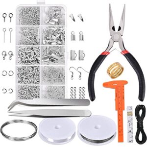 paxcoo jewelry making supplies kit - jewelry repair tool with accessories jewelry pliers jewelry findings and beading wires for adults and beginners