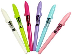 gullor jinhao fountain pen shark design, fine nib, 6 candy colors, 6pcs