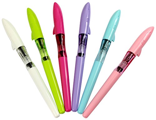 Gullor Jinhao Fountain Pen Shark Design, Fine Nib, 6 Candy Colors, 6PCS