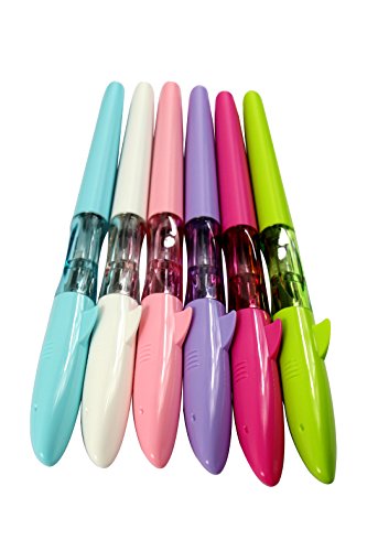 Gullor Jinhao Fountain Pen Shark Design, Fine Nib, 6 Candy Colors, 6PCS