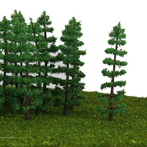 NUOLUX 20pcs Model Tree 1:100 9cm Plastic Fir Trees Model Train Scenery Landscape1