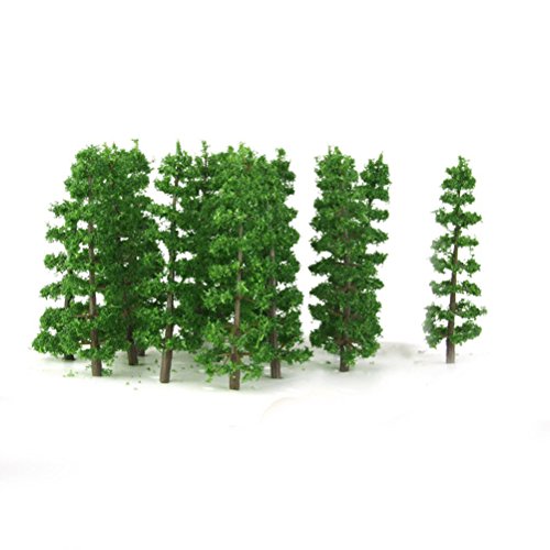 NUOLUX 20pcs Model Tree 1:100 9cm Plastic Fir Trees Model Train Scenery Landscape1