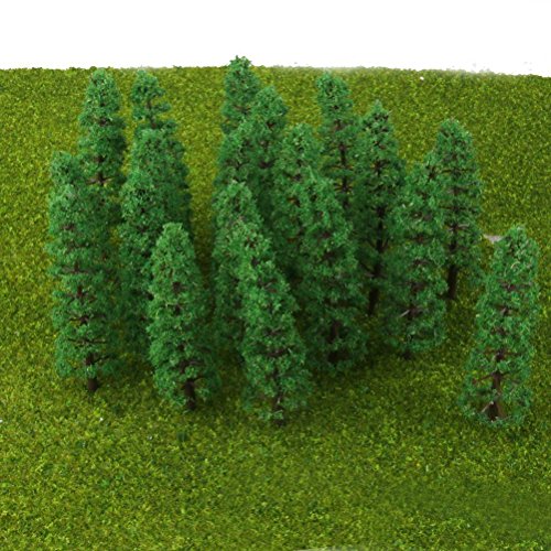 NUOLUX 20pcs Model Tree 1:100 9cm Plastic Fir Trees Model Train Scenery Landscape1