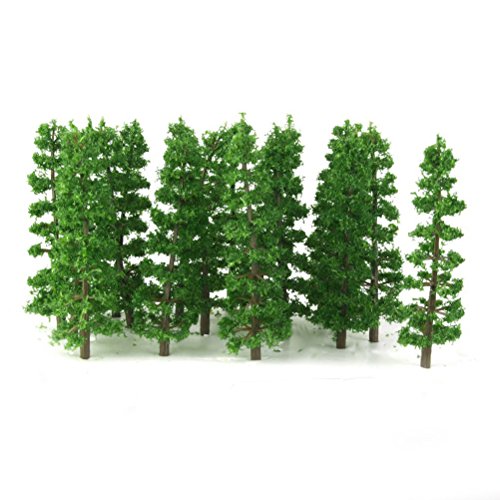 NUOLUX 20pcs Model Tree 1:100 9cm Plastic Fir Trees Model Train Scenery Landscape1