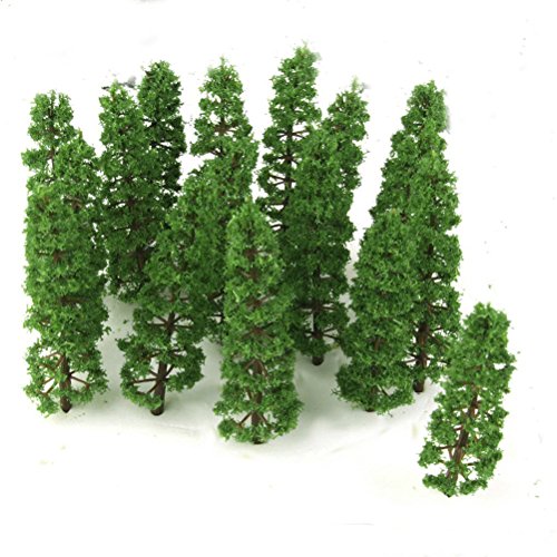 NUOLUX 20pcs Model Tree 1:100 9cm Plastic Fir Trees Model Train Scenery Landscape1