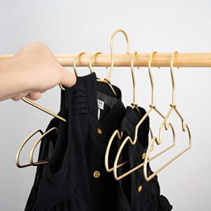 Koobay 12.5” Gold Matt Metal Coat Hanger, 30PCS, Children Standard Suit Hanger, Clothes Hangers for Closet Organization Notches Satin Matt