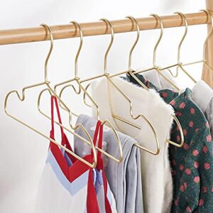 Koobay 12.5” Gold Matt Metal Coat Hanger, 30PCS, Children Standard Suit Hanger, Clothes Hangers for Closet Organization Notches Satin Matt