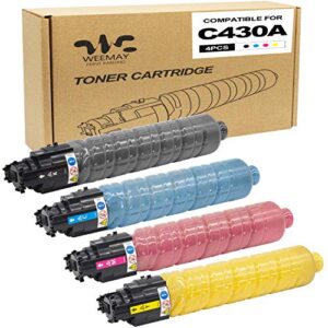 weemay compatible sp c430a c440dn toner cartridge replacement for ricoh 821105 821106 821107 821108 for ricoh aficio sp c430a c440dn c430dn c431dnht c431dnhw (black, cyan, magenta, yellow, 4 pack)