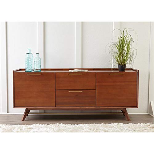 Unique Furniture 71" 3-Section Wood Sideboard in Walnut