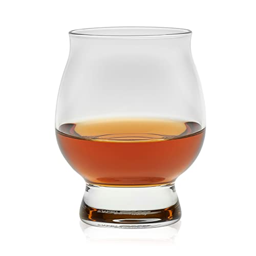 Libbey Signature Kentucky Bourbon Trail Whiskey Tasting Set, 4 Whiskey Glasses with Wood Paddle