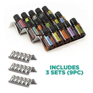 Simply Shelf Essential Oil Storage Organizers - 9pc Expandable Set - Essential Oil Holders for Drawer Storage & Tabletop Display - Holds 45 Oil Bottles (5-15mL)