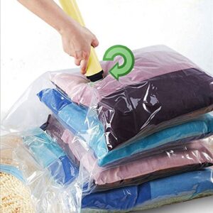 (2 x Extra Large, Large & Jumbo) Vacuum Storage Space Saver Compression Plastic Organizer Slider Sealable Bags Sealing for Clothes, Comforter, Garment, Clothing (Free Hand Pump for Travel) 6 Pack