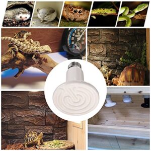 OMAYKEY 2 Pack 75W Ceramic Heat Emitter, Reptile Heat Lamp Bulb, Infrared Ceramic Heat Lamp for Reptiles, Amphibians, Chicken Brooder Coop Lizard Turtle Snake Aquarium, No Light No Harm, ETL Listed