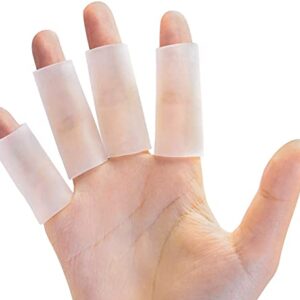 Sumifun Finger Sleeves, 8PCS Gel Thumb Finger Tubes for Arthritis, Trigger Finger Pain, Silicone Fingers Protector for Golf, Basketball, Golf, Rugby, Cracked Finger