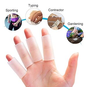 Sumifun Finger Sleeves, 8PCS Gel Thumb Finger Tubes for Arthritis, Trigger Finger Pain, Silicone Fingers Protector for Golf, Basketball, Golf, Rugby, Cracked Finger