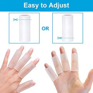 Sumifun Finger Sleeves, 8PCS Gel Thumb Finger Tubes for Arthritis, Trigger Finger Pain, Silicone Fingers Protector for Golf, Basketball, Golf, Rugby, Cracked Finger