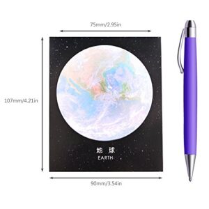 GTHER Planet Sticky Note, Moon Earth Sticky Notes Cute Fun Cool Circle Self-Adhesive Note Self-Stick Memo Pad Notes for College Classroom Office Notebook(6 Pads, Planet)