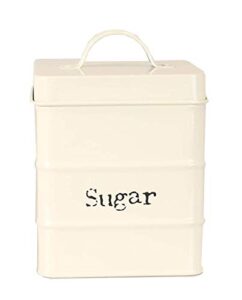 home basics small, ivory tin canister, sugar