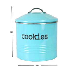 Home Basics 4.2 Liter Large Cookie Jar (Turquoise) Cookie Jars For Kitchen Counter | Cute Cookie Jar With Lid