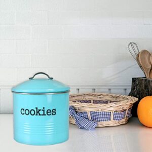 Home Basics 4.2 Liter Large Cookie Jar (Turquoise) Cookie Jars For Kitchen Counter | Cute Cookie Jar With Lid