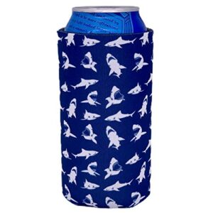 shark pattern 16 oz. can coolie