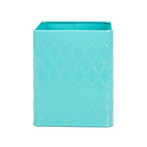 home basics tin kitchen food storage organization canister collection (utensil holder, turquoise)