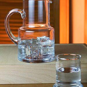 Barski - European Quality Glass - 2 Piece Water Set -Bedside Night Water Carafe/Desktop Water Carafe - With Handle - With Tumbler - Carafe is 18 oz. - Made in Europe