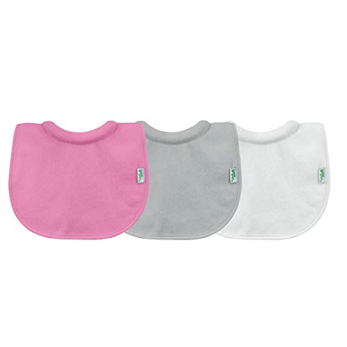 green sprouts Stay-dry Milk Catcher Bibs (3 Pack) | Collar absorbs milk to prevent rashes | Waterproof inner layer, Absorbent terry cotton, Machine washable