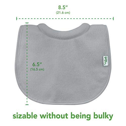 green sprouts Stay-dry Milk Catcher Bibs (3 Pack) | Collar absorbs milk to prevent rashes | Waterproof inner layer, Absorbent terry cotton, Machine washable