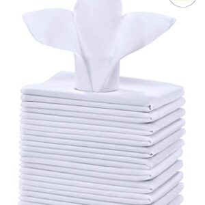 Cieltown Polyester Cloth Napkins 1-Dozen, Solid Washable Fabric Napkins Set of 12, Perfect for Weddings, Parties, Holiday Dinner (17 x 17-Inch, White)