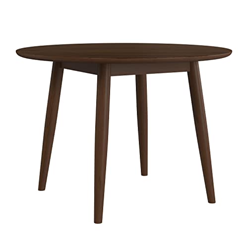 Amazon Brand – Rivet Mid-Century Round Wood Dining Table, 42"W, Chestnut