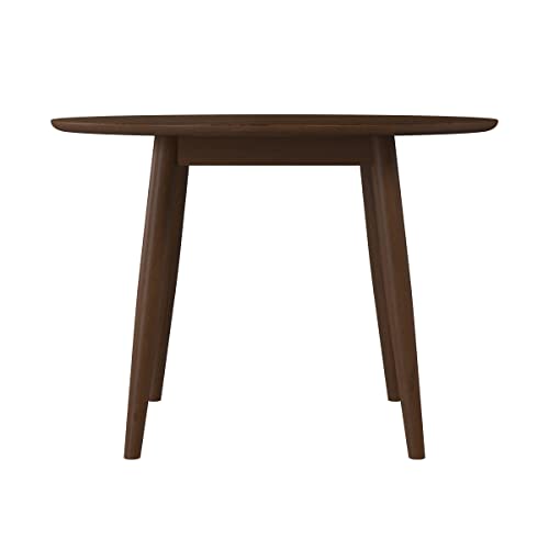 Amazon Brand – Rivet Mid-Century Round Wood Dining Table, 42"W, Chestnut