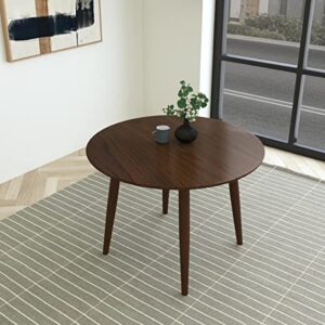 Amazon Brand – Rivet Mid-Century Round Wood Dining Table, 42"W, Chestnut