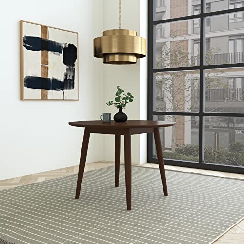 Amazon Brand – Rivet Mid-Century Round Wood Dining Table, 42"W, Chestnut