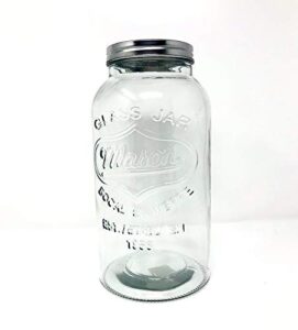 grant howard embossed mason jumbo round jar, 140 oz.