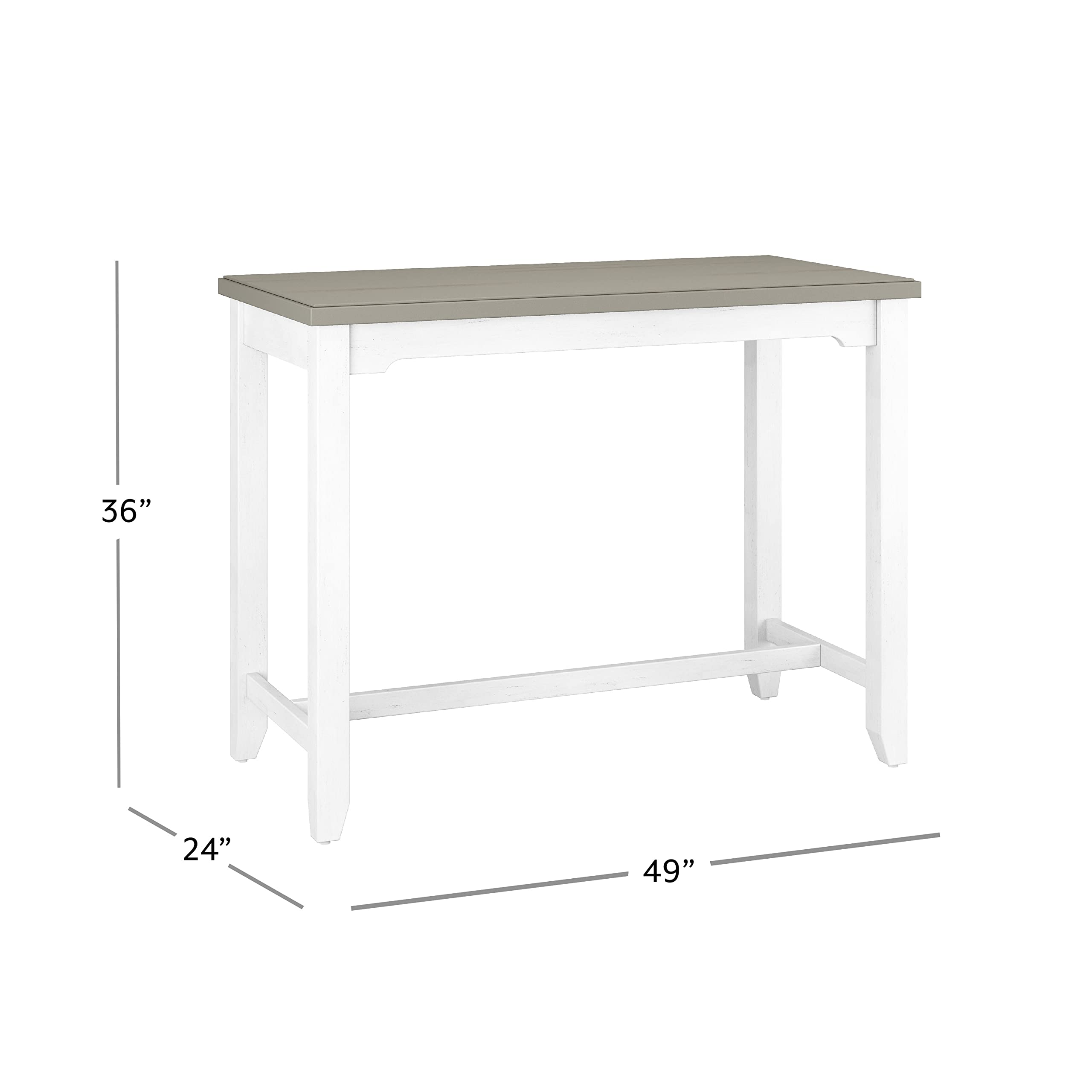 Hillsdale Furniture Hillsdale Clarion Side, Distressed Gray/Sea White Counter Height Table