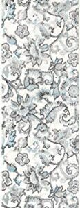 Home Dynamix Boho Odesa Runner Area Rug 1'6"x7'2", Ikat Ivory/Blue